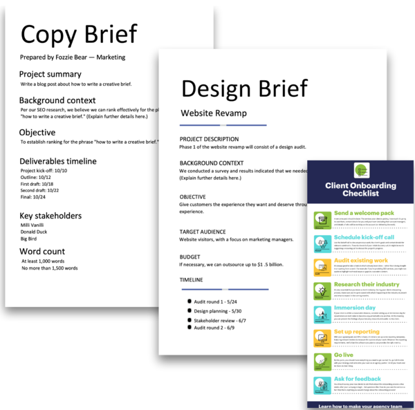 Creative brief templates + bonus client onboarding checklist